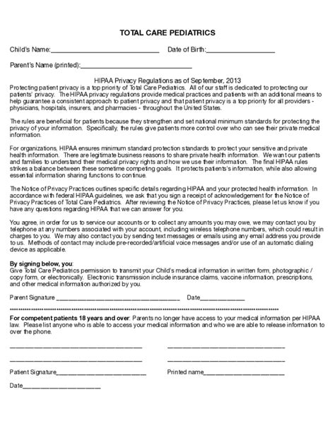 Fillable Online Tcp Hipaa Privacy Acknowledgement Form Fax Email Print Pdffiller