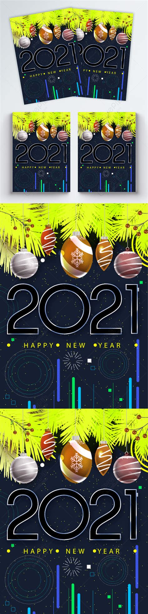 세련된 새해 복 많이 받으세요 2021 초대장 벡터 전단지 이미지 사진 450050982 무료 다운로드