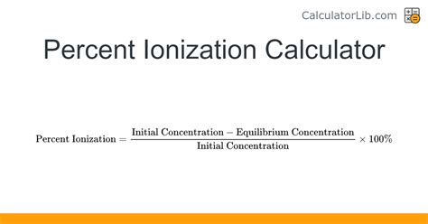 Percent Ionization Calculator Online Calculator