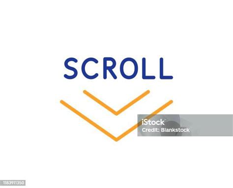 화살표 선 아이콘아래로 스크롤합니다 스크롤 화면 기호입니다 페이지를 스 와이프합니다 벡터 0명에 대한 스톡 벡터 아트 및 기타