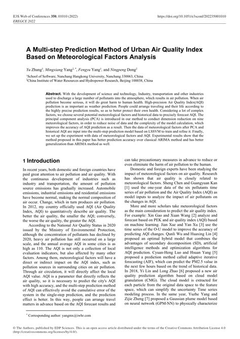 Pdf A Multi Step Prediction Method Of Urban Air Quality Index Based