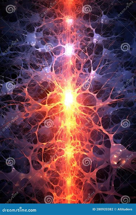 Abstract Neuron Network With Glowing Synapses Stock Illustration
