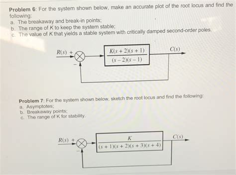 Solved Problem 6 For The System Shown Below Make An Chegg Com