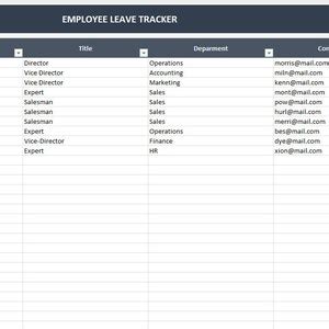 Employee Leave Tracker Excel Template Leave Management Excel Time Off Tracking Vacation