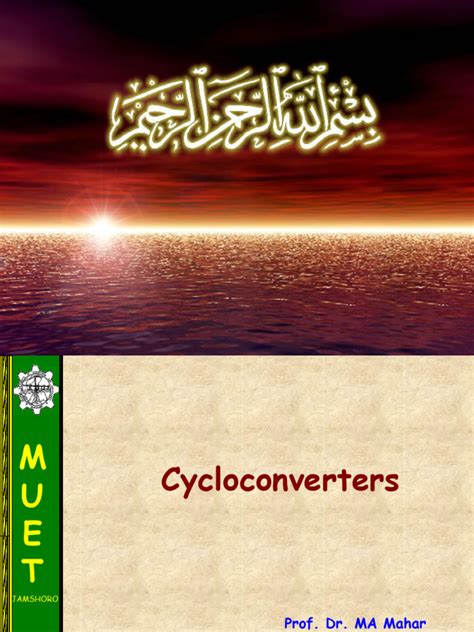 Lecture 16 Cycloconverters Pdf