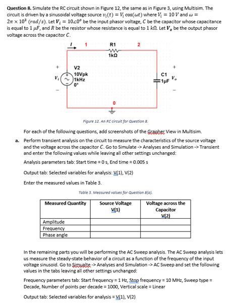 Solved Question Simulate The RC Circuit Shown In Figure Chegg