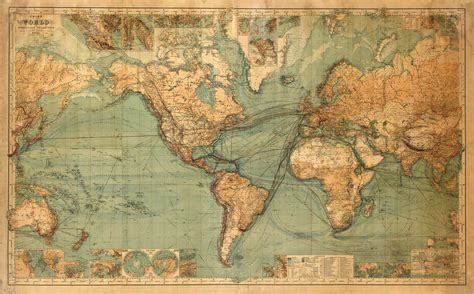 Chart Of The World On Mercators Projection Art Source International