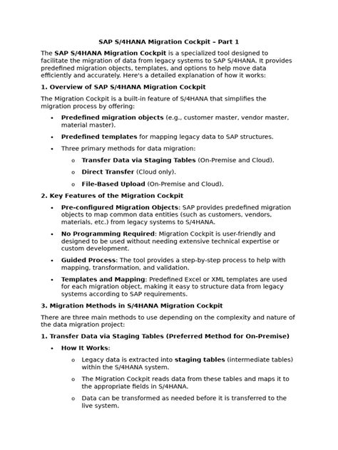 Sap S4hana Migration Cockpit Part 1 Pdf Microsoft Excel Comma