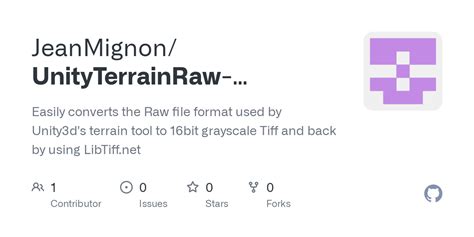 Github Jeanmignonunityterrainraw Tiffconversiontool Easily Converts