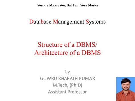 Structure Of A DBMS Architecture Of A DBMS PPT