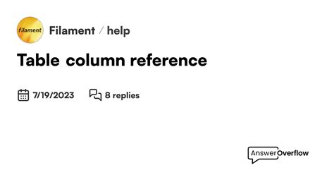 Table Column Reference Filament