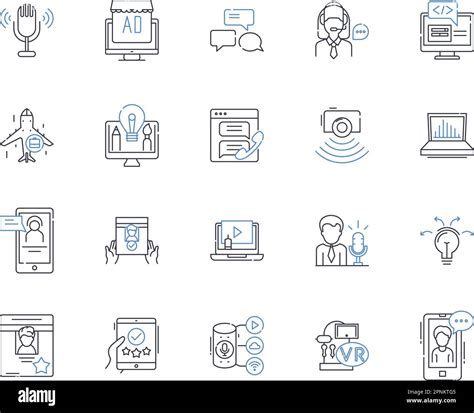 Expert Systems Line Icons Collection Intelligence Automation