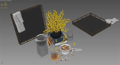 Forsythia Decorative Set 3d Model 30 Max Fbx Obj Free3d