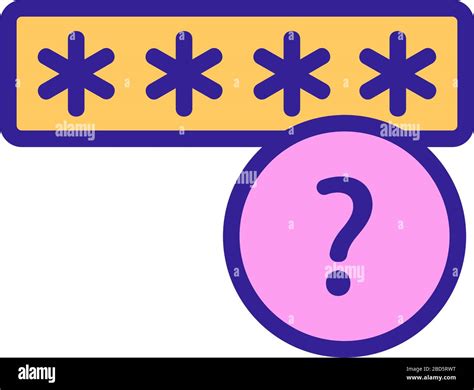 The Password Is Encrypted Icon Vector Outline Illustration Stock Vector