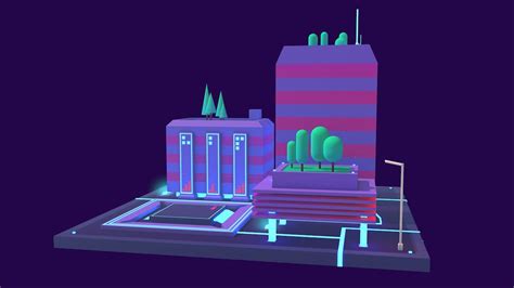 낮은 폴리 공상 과학 우주 도시 섬 만화 3d 모델 12 Unknown Fbx Max Obj Stl C4d