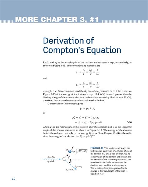 Compton Effect 10 More Chapter 3 Derivation Of Comptons Equation