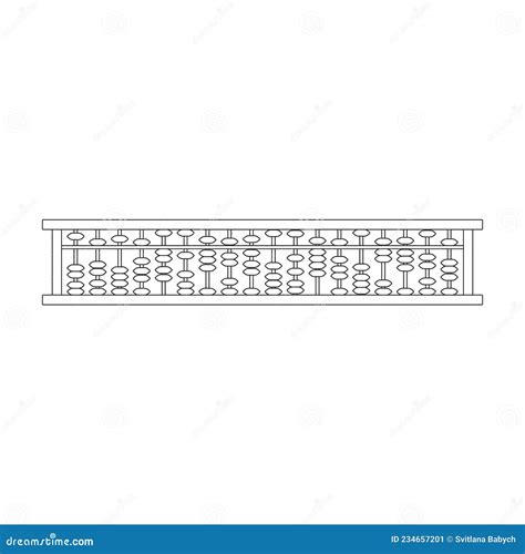 Abacus Vector Outline Icon Vector Illustration Tool For Counting On