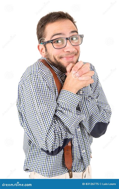 Nerd Posing Stock Image Image Of Smile Crazy Studio 83126775