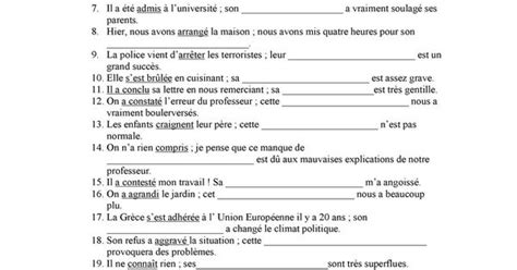Exercices Sur La Nominalisation Français Activités Pinterest