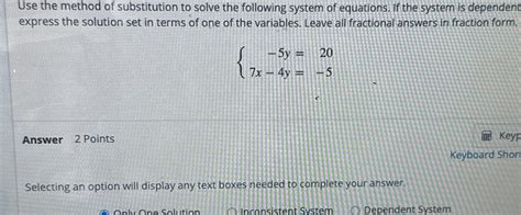 Solved Use The Method Of Substitution To Solve The Following Chegg