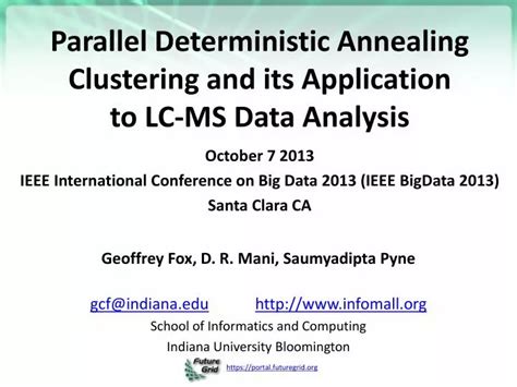 Ppt Parallel Deterministic Annealing Clustering And Its Application
