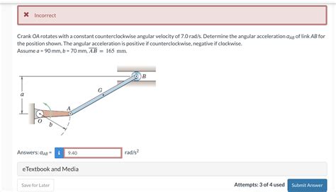 Solved Crank Oa Rotates With A Constant Counterclockwise