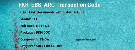 FKK EBS ARC SAP Tcode For Link Documents With External Bills