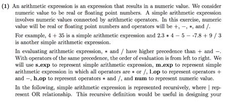 Solved An Arithmetic Expression Is An Expression That Chegg