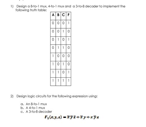 Solved Design A To Mux To Mux And A To Decoder Chegg Com