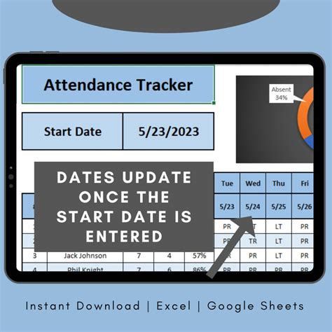 Attendance Tracker Excel Spreadsheet Employee Attendance Tracker Attendance Record Attendance