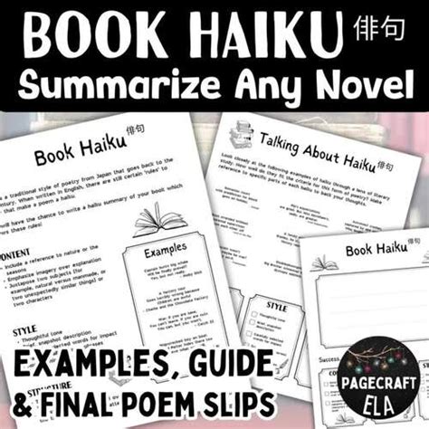 Any Book Haiku Summary No Prep Poetry Assignment Examples And Analysis