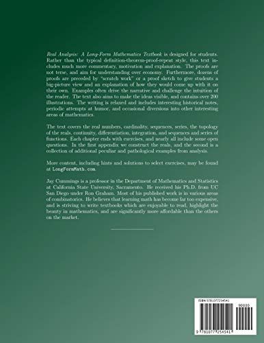 Real Analysis A Long Form Mathematics Textbook