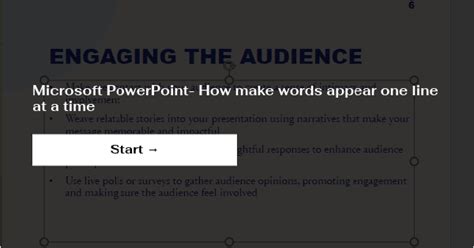 Microsoft Powerpoint How Make Words Appear One Line At A Time
