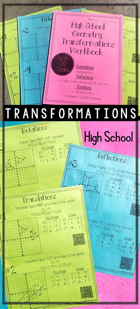 Hs Geometry Transformations Workbook ~ Translations Rotations