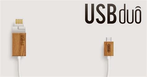 USBduo Wooden Ended Multi Purpose USB Cable Tech News 24h