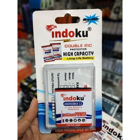 Jual Baterai Indoku Double Power Smartfren Andromax C3 2600mah Shopee Indonesia