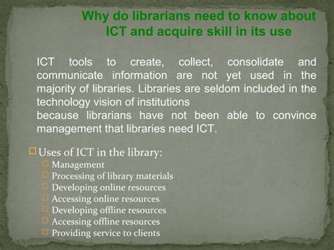 Ict Uses In Libraries Ppt