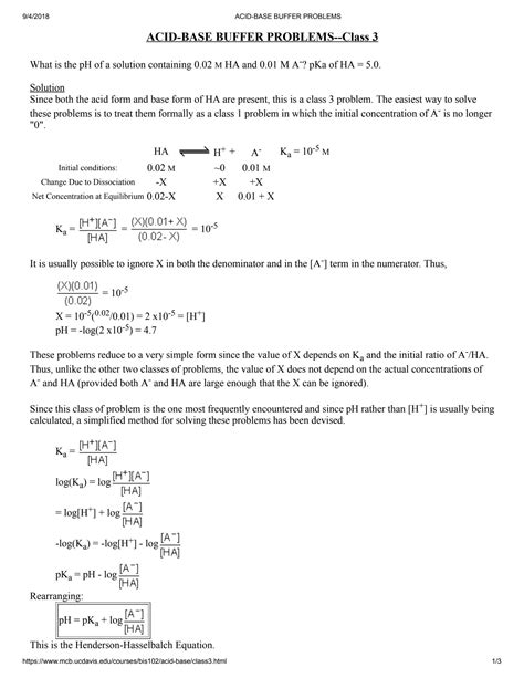 SOLUTION Acid Base Buffer Problems 3 Studypool