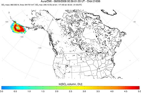 Sulfur Dioxide Cloud From Aleutians Kasatochi Volcano