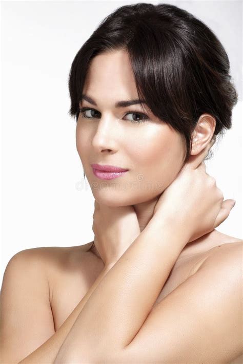 Beautiful Model Face With Bright Fashion Make Up Stock Image Image Of