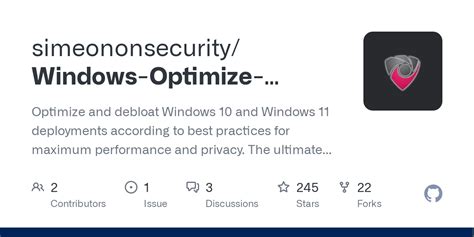 GitHub Simeononsecurity Windows Optimize Debloat Optimize And Debloat Windows And Windows