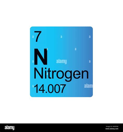 Nitrogen Element Symbol Premium Vector Periodic Table Element