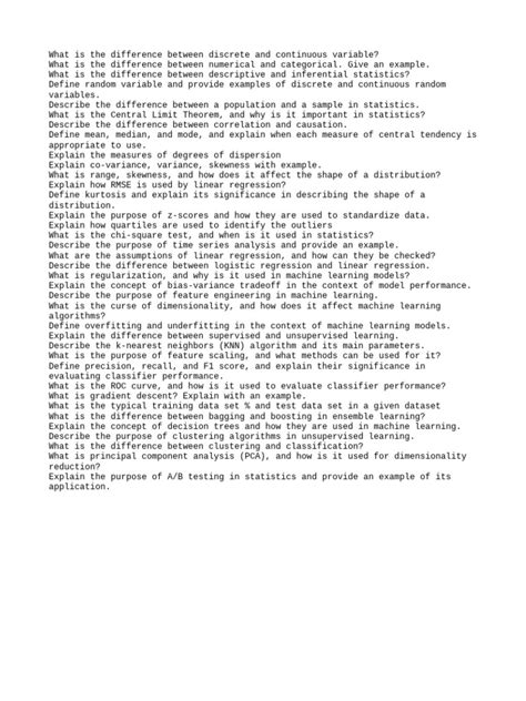 ml stat questions pdf