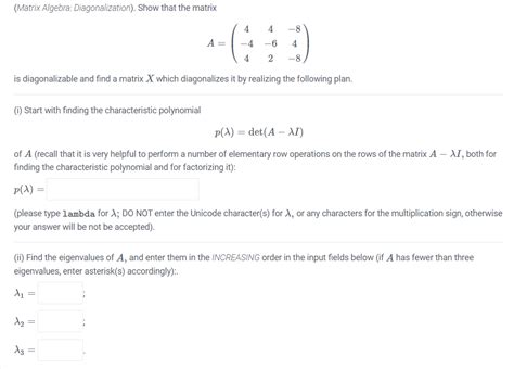 Solved Matrix Algebra Diagonalization Show That The Chegg