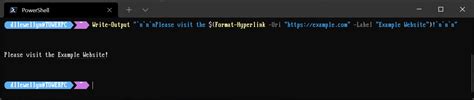 Powershell Clickable Hyperlinks