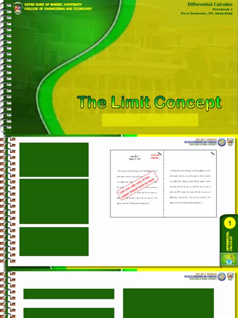 Calculus Notebook 1 The Limit Concept Pdf Derivative Function Mathematics