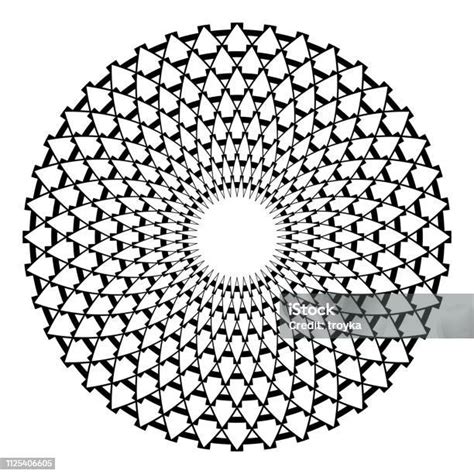 원 디자인 요소입니다 추상적인 기하학적 회전 패턴입니다 각도에 대한 스톡 벡터 아트 및 기타 이미지 각도 검은색 고대비 Istock