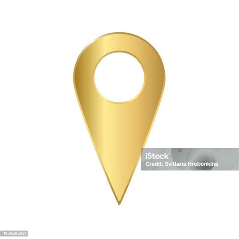 Ilustración De Ubicación Del Marcador Dorado Icono De Puntero De Mapa