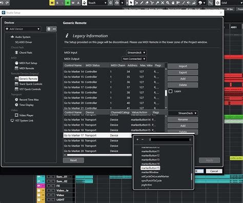 setting up generic remote to control cubase markers with elgato streamdeck cubase steinberg