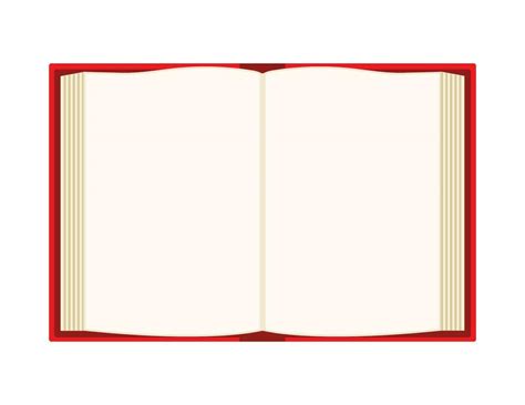 Open Book Over White Background Red Book Blank Pages Vector